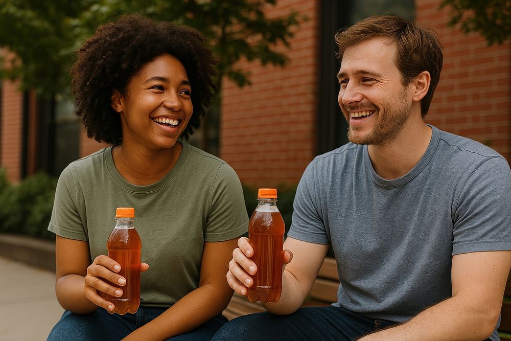 Happy friends enjoying iced tea | Free Photo - rawpixel