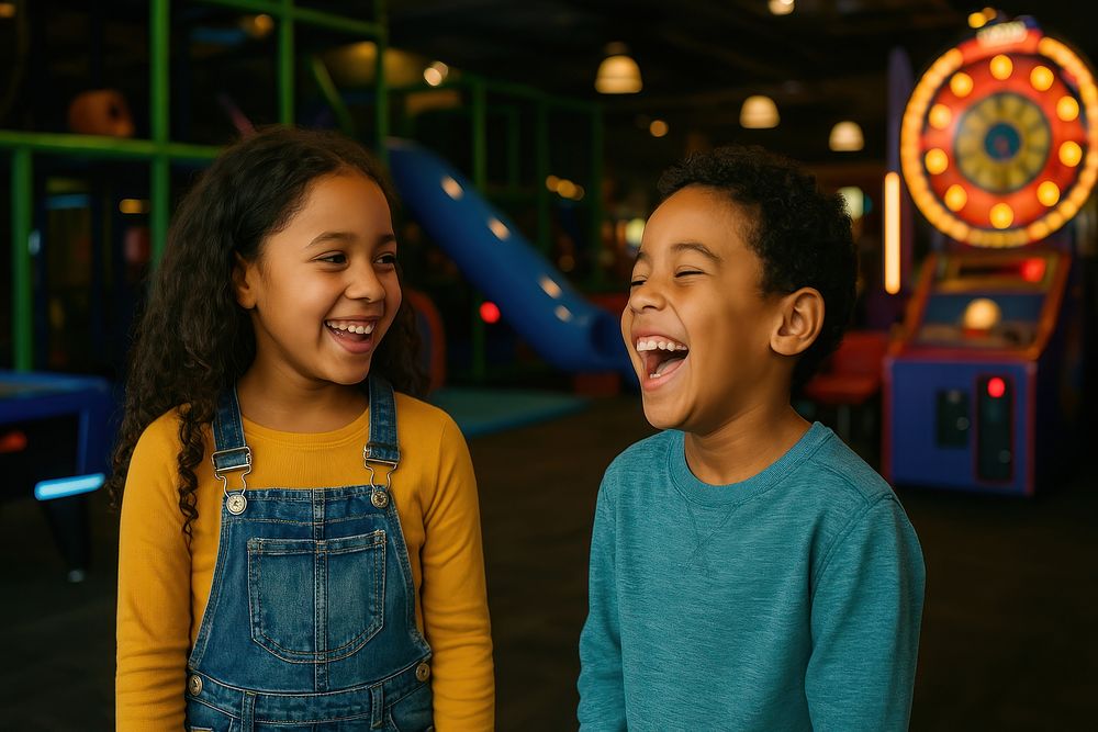 Joyful kids playing arcade | Free Photo - rawpixel