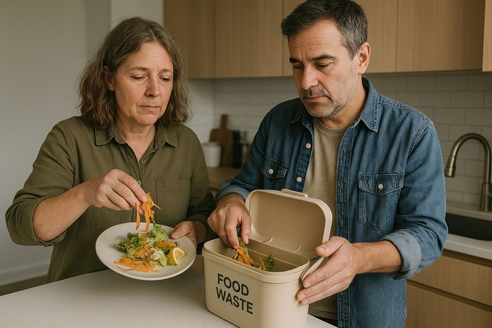 Couple composting food waste together. | Free Photo - rawpixel