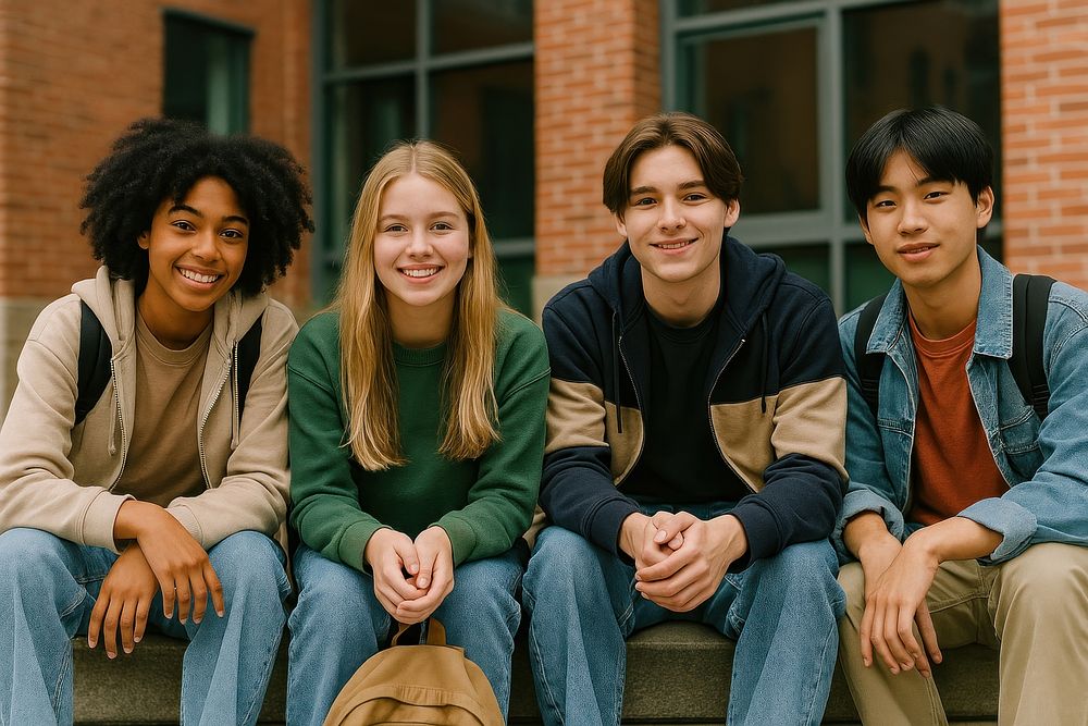 Diverse students smiling together | Free Photo - rawpixel