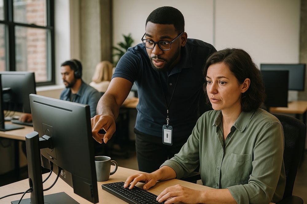 Collaborative office teamwork scene | Free Photo - rawpixel
