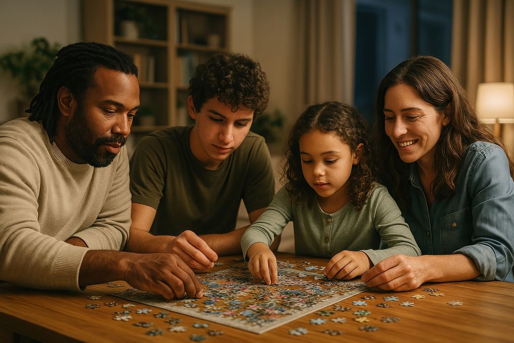 Family bonding puzzle activity | Free Photo - rawpixel