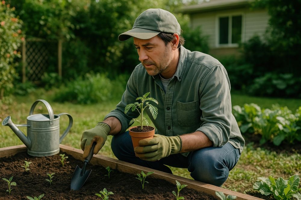 Gardener planting young seedlings outdoors | Free Photo - rawpixel
