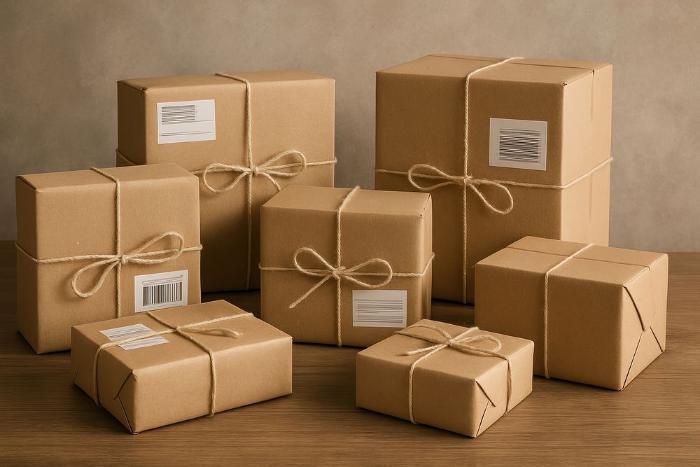 Rustic cardboard packages arrangement | Free Photo - rawpixel