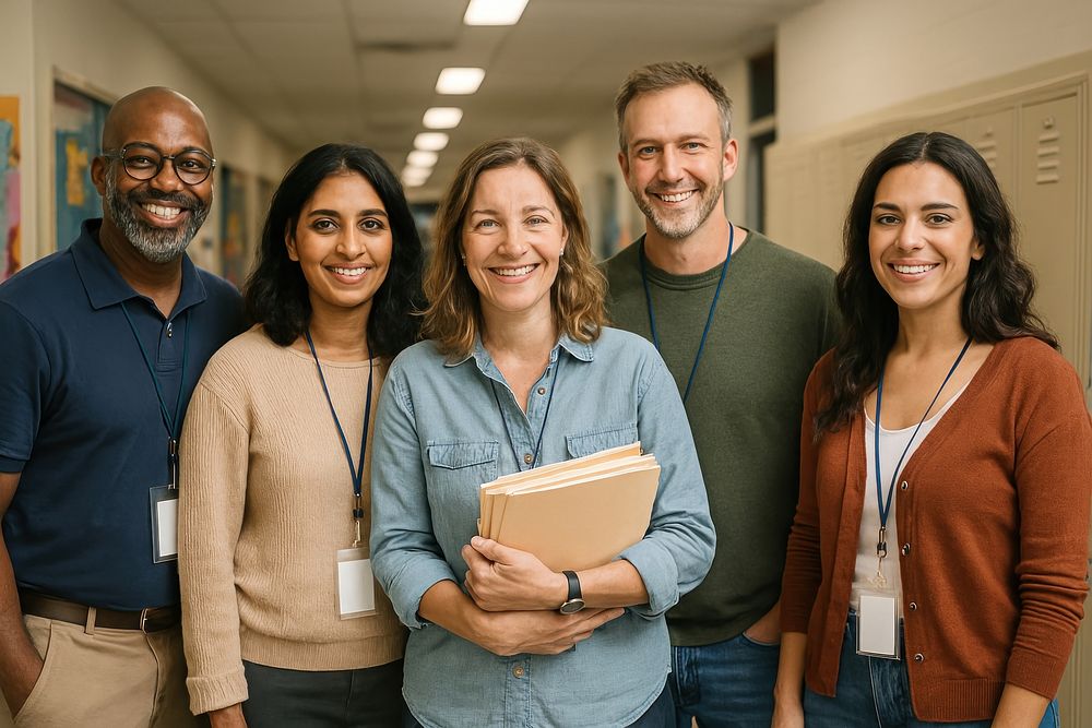 Diverse educators smiling together. | Free Photo - rawpixel