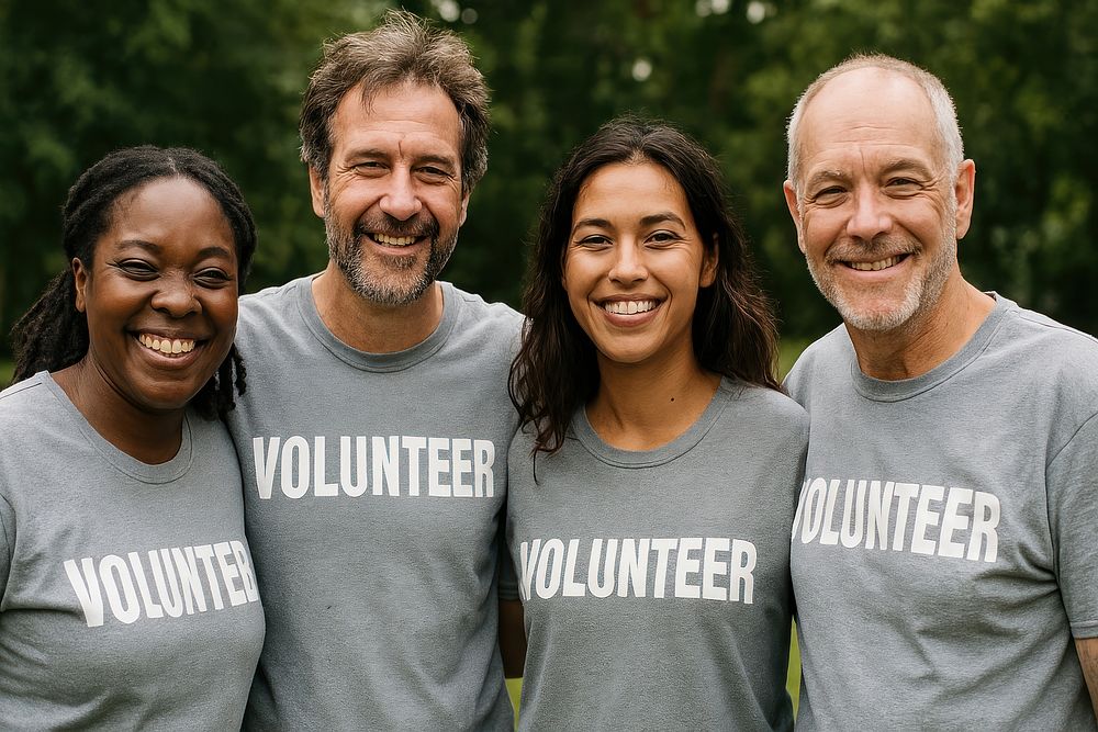 Diverse volunteers smiling together. | Free Photo - rawpixel