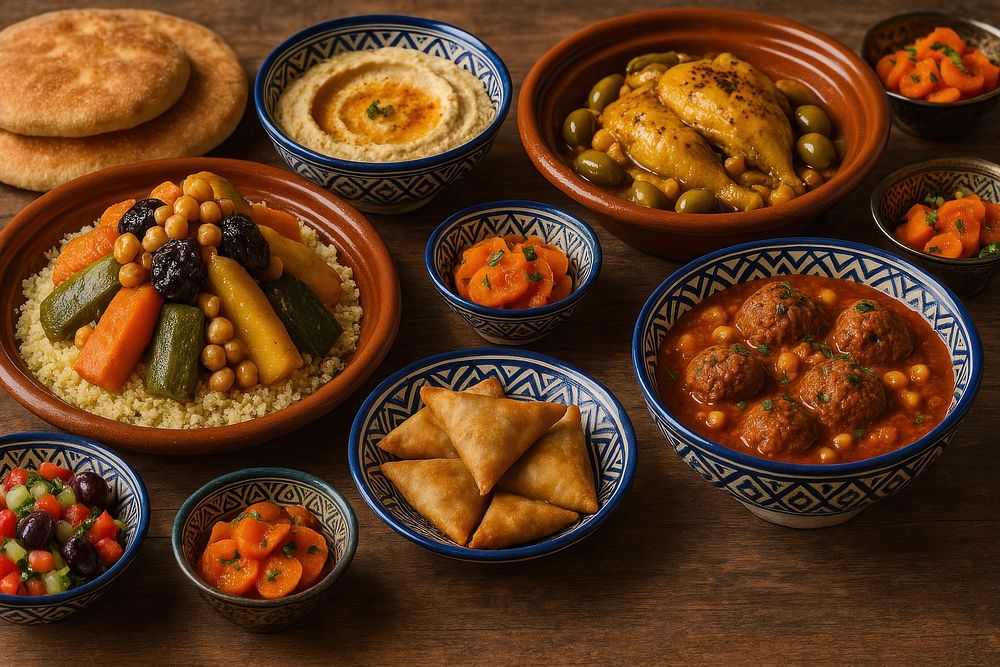 Traditional Moroccan cuisine feast. | Free Photo - rawpixel