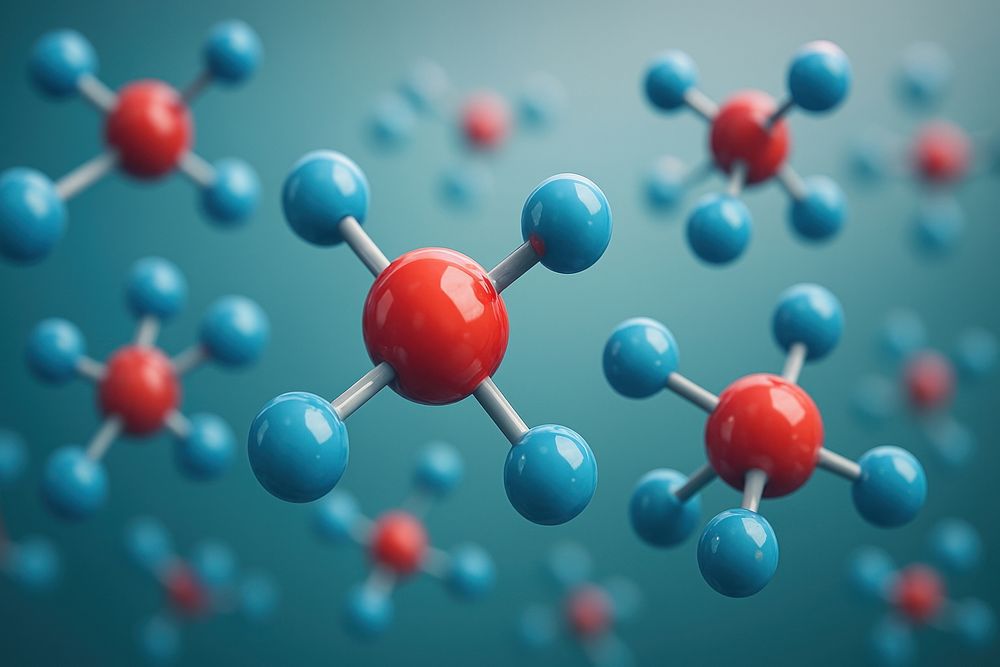 Colorful Molecular Structure Model Free Photo Rawpixel