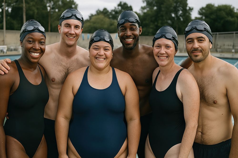 Diverse group of swimmers smiling | Free Photo - rawpixel