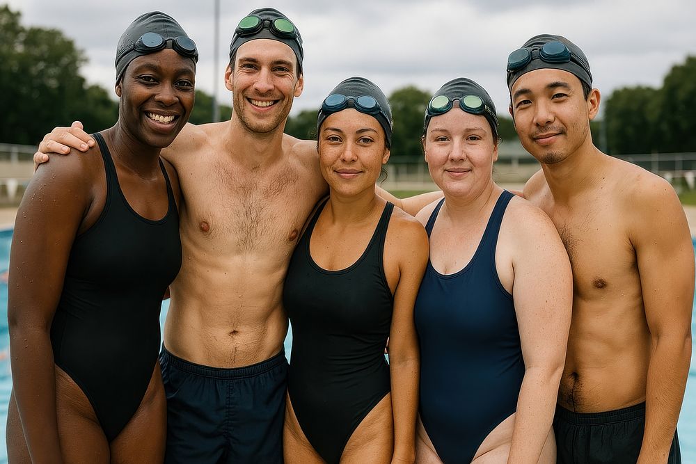 Diverse swimmers smiling together | Free Photo - rawpixel