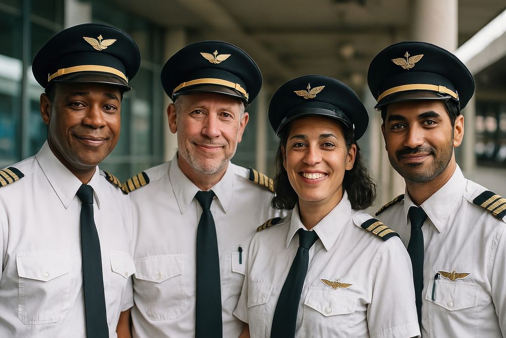 Airline pilots smiling together | Free Photo - rawpixel