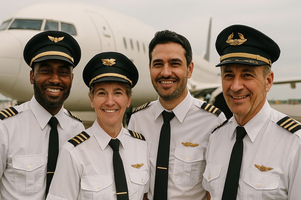 Airline pilots smiling together | Free Photo - rawpixel
