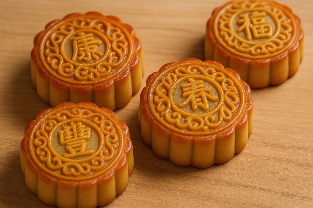 Traditional Chinese mooncakes display. | Free Photo - rawpixel