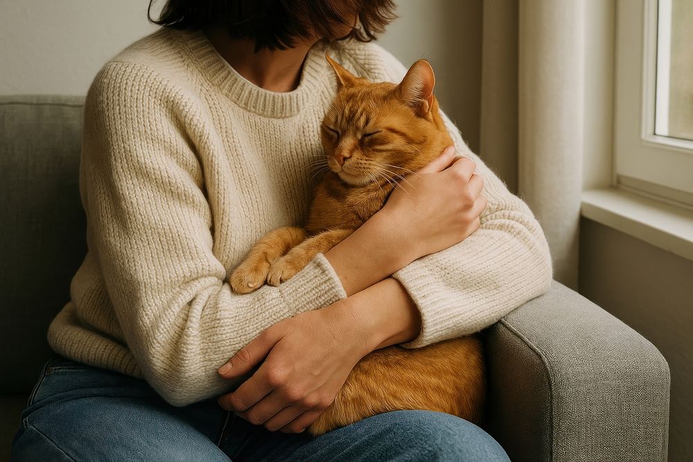 Cozy cuddle with ginger cat. | Free Photo - rawpixel