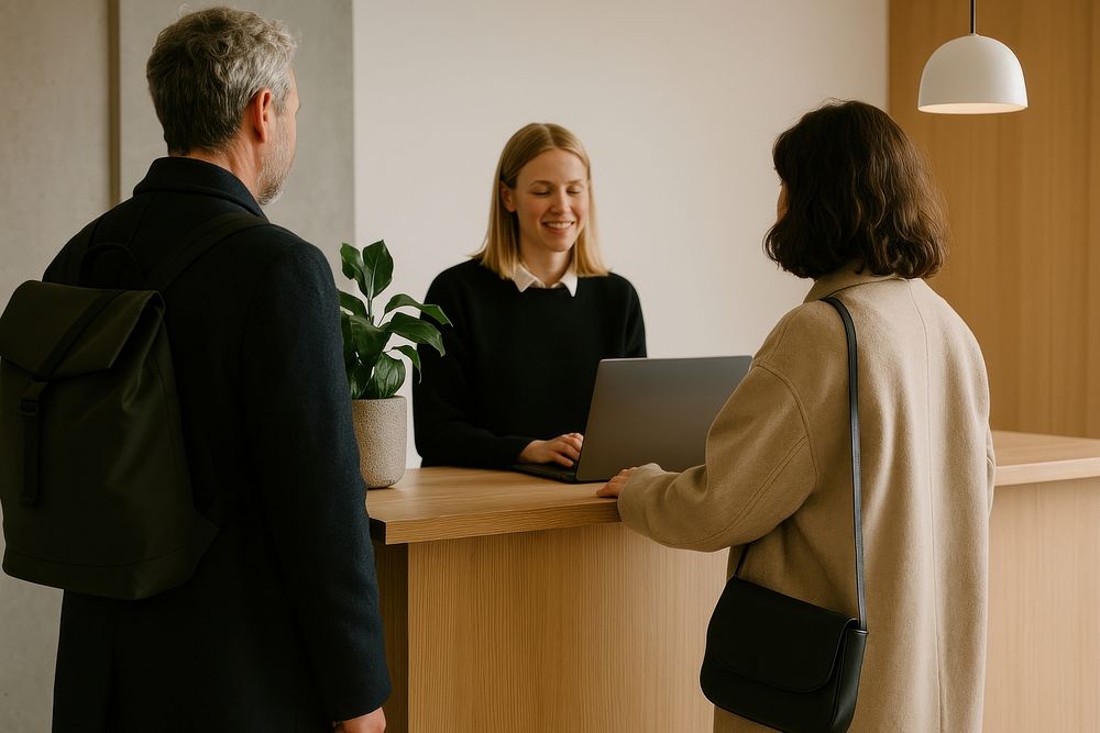 Reception interaction at hotel lobby | Free Photo - rawpixel