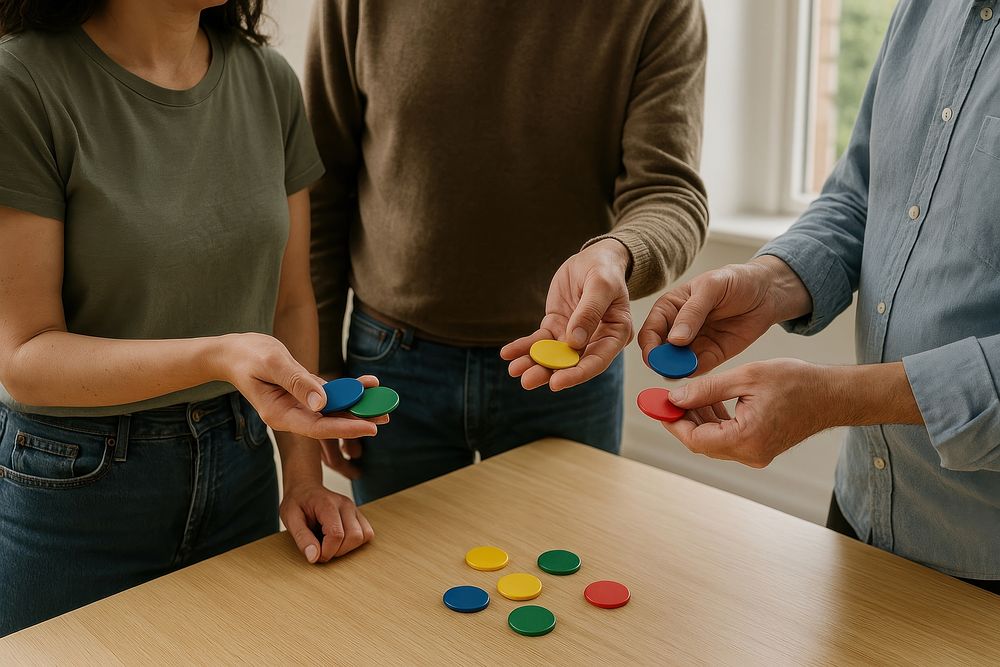Colorful tokens in hands exchange. | Free Photo - rawpixel