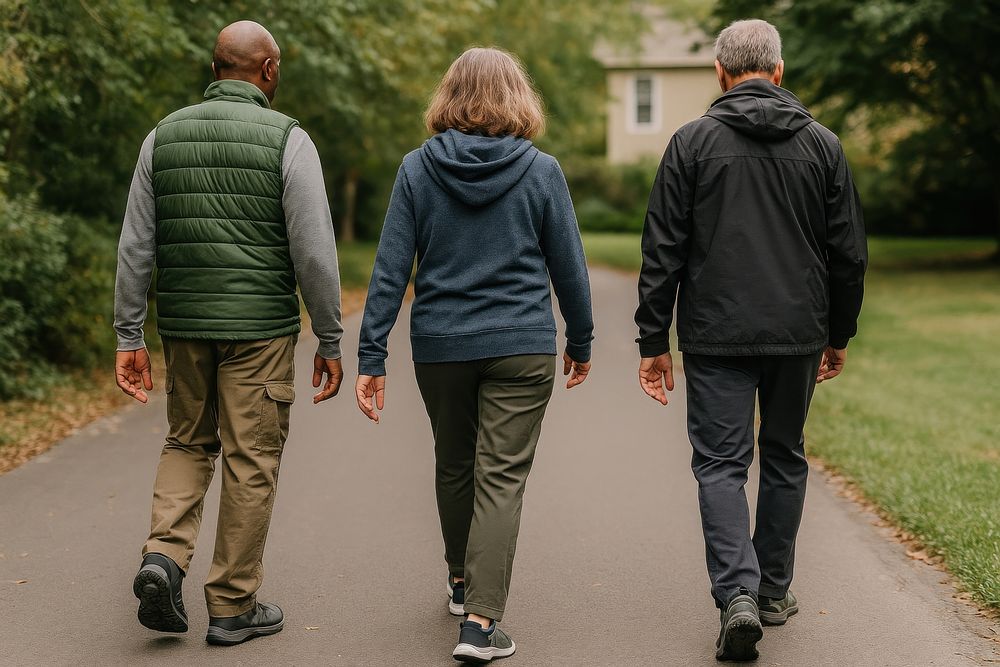 Three friends walking outdoors together | Free Photo - rawpixel