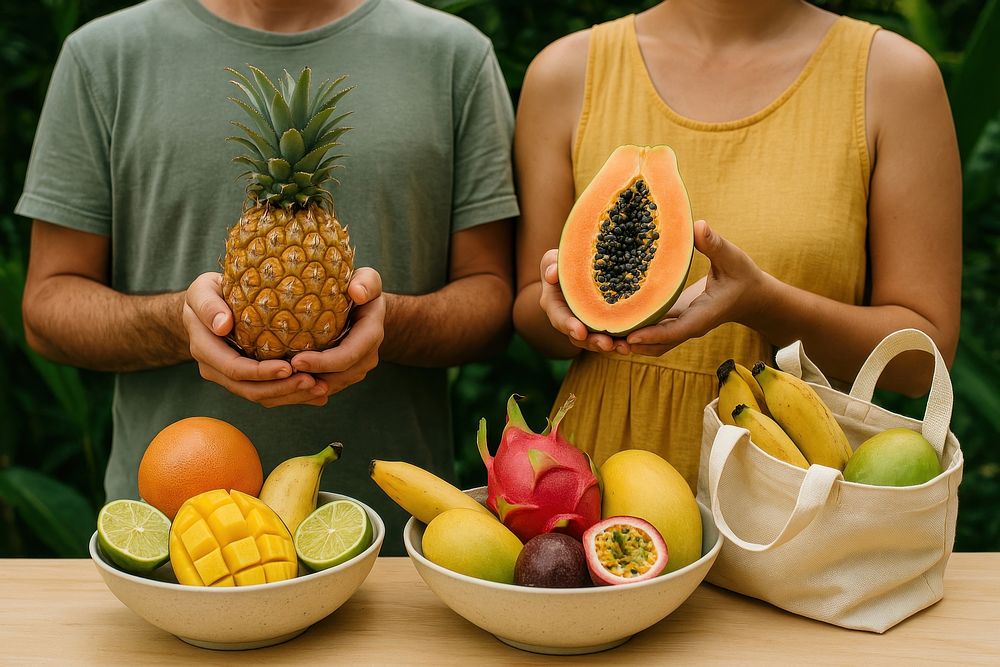 Tropical fruits in hands | Free Photo - rawpixel