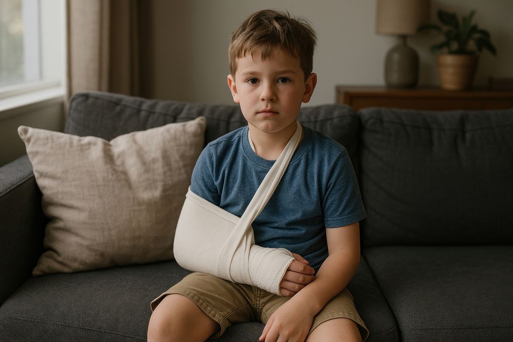 Injured boy with arm sling. | Free Photo - rawpixel