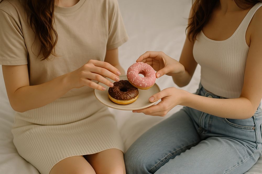 Sharing delicious donuts with friends. | Free Photo - rawpixel