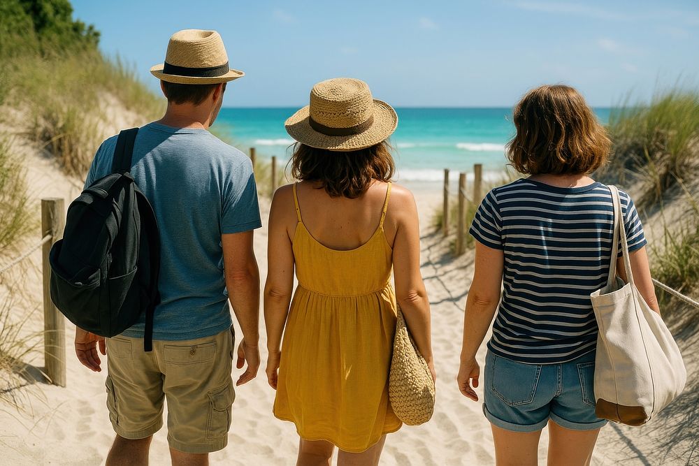 Beach stroll with friends | Free Photo - rawpixel