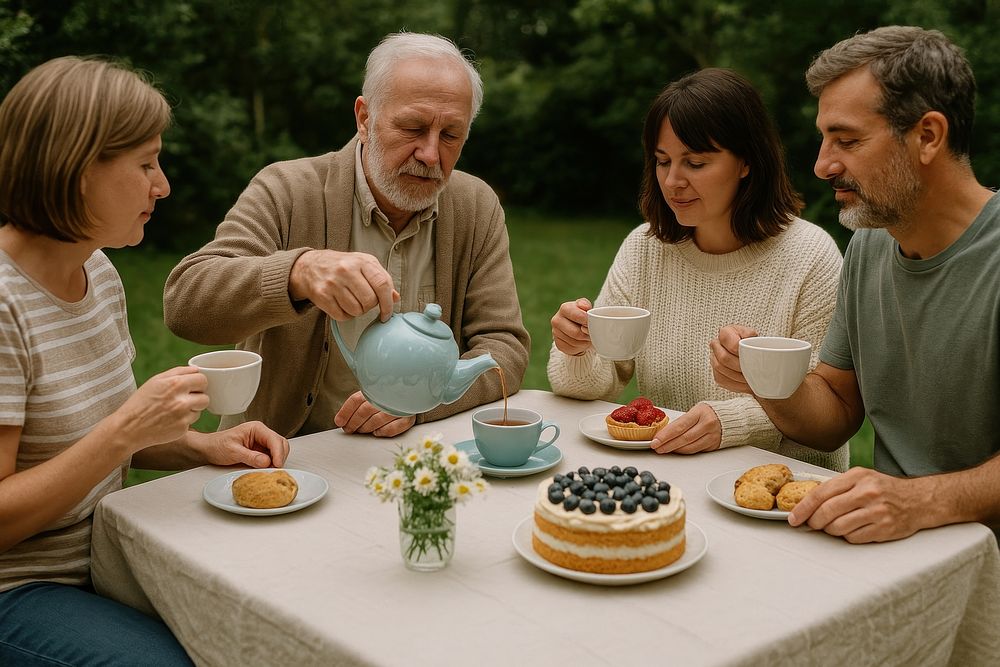 Family enjoying outdoor tea time | Free Photo - rawpixel