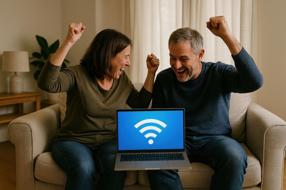 Celebrating successful Wi-Fi connection | Free Photo - rawpixel