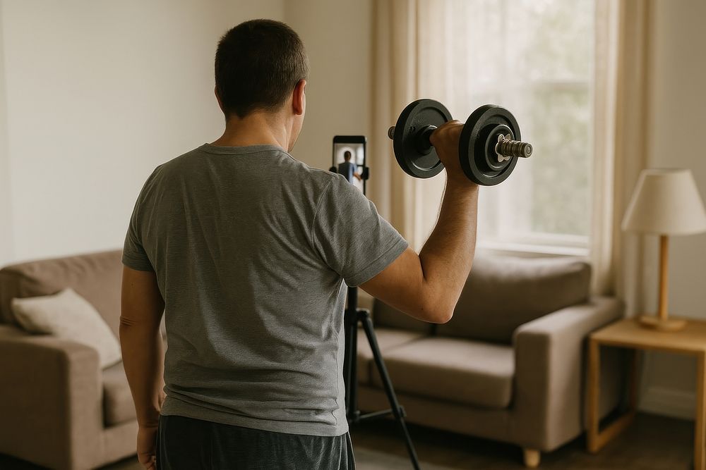 Home workout with virtual trainer | Free Photo - rawpixel
