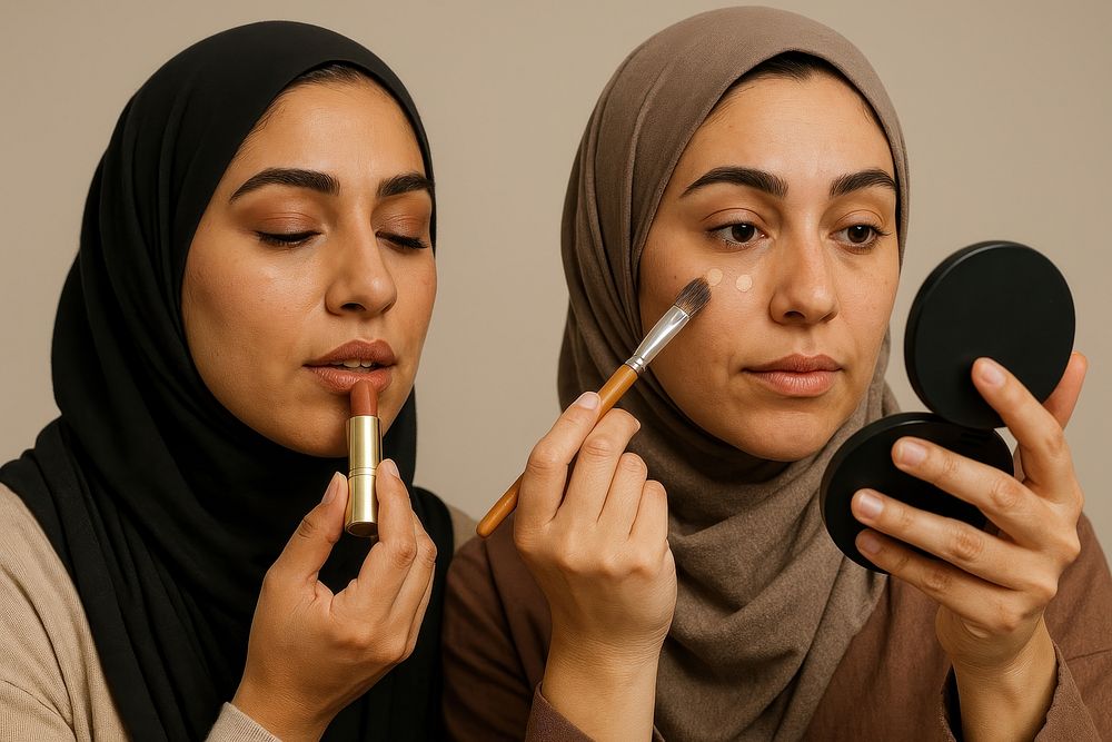 Women applying makeup together | Free Photo - rawpixel