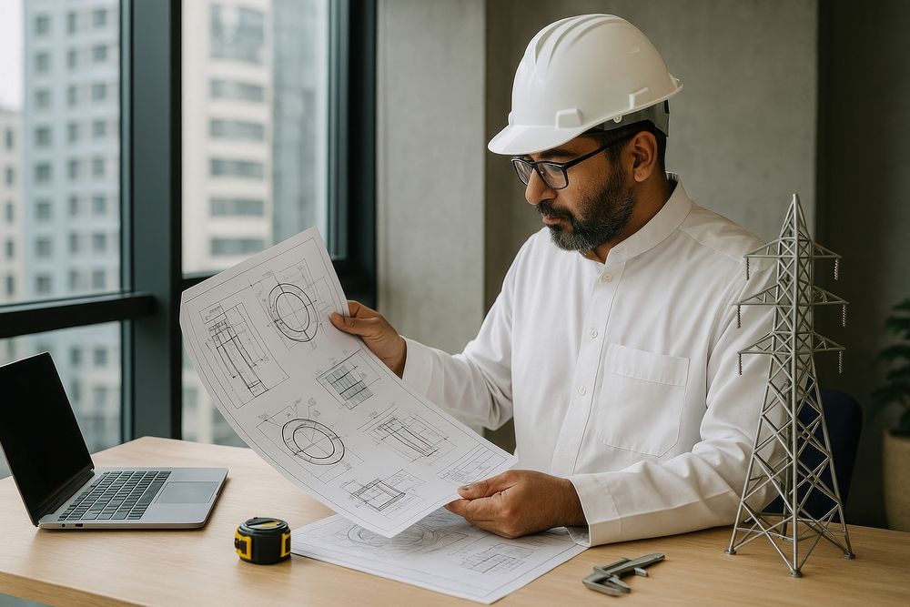 Engineer analyzing architectural blueprints | Free Photo - rawpixel