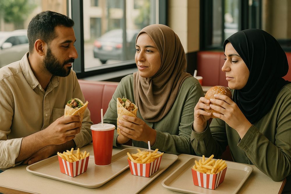 Friends enjoying fast food together. | Free Photo - rawpixel