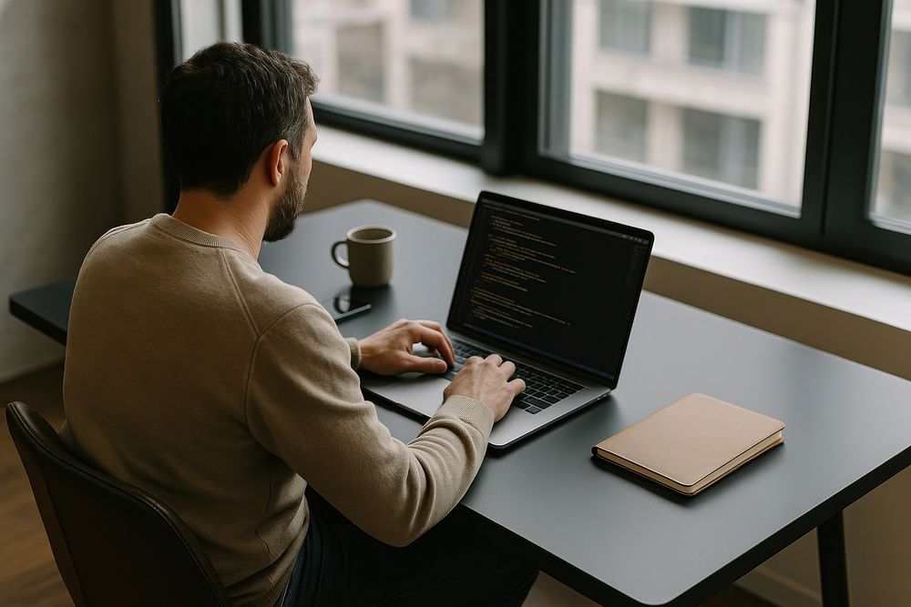 Developer coding modern workspace. | Free Photo - rawpixel