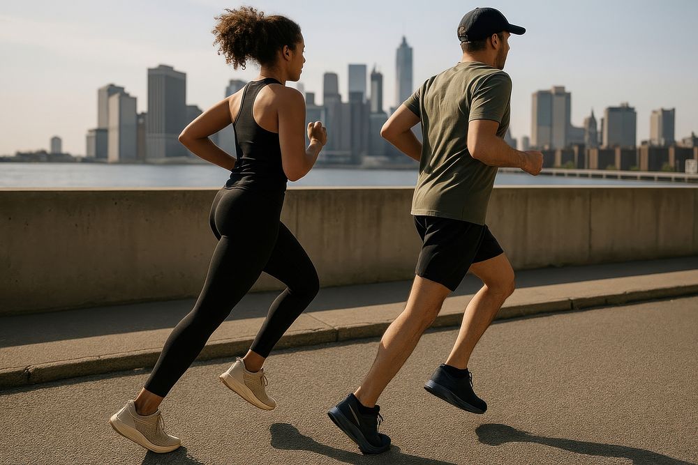Urban fitness enthusiasts running outdoors. | Free Photo - rawpixel