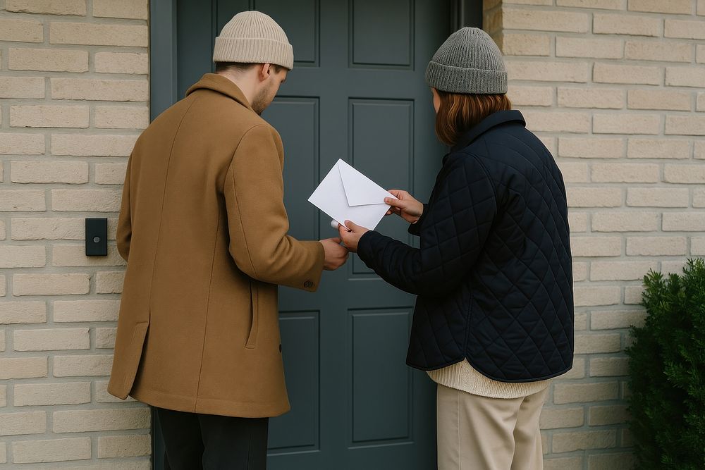 People exchanging letter outdoors. | Free Photo - rawpixel