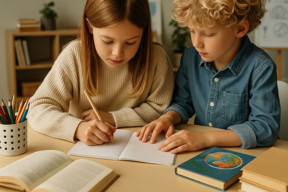 Children studying together happily | Free Photo - rawpixel