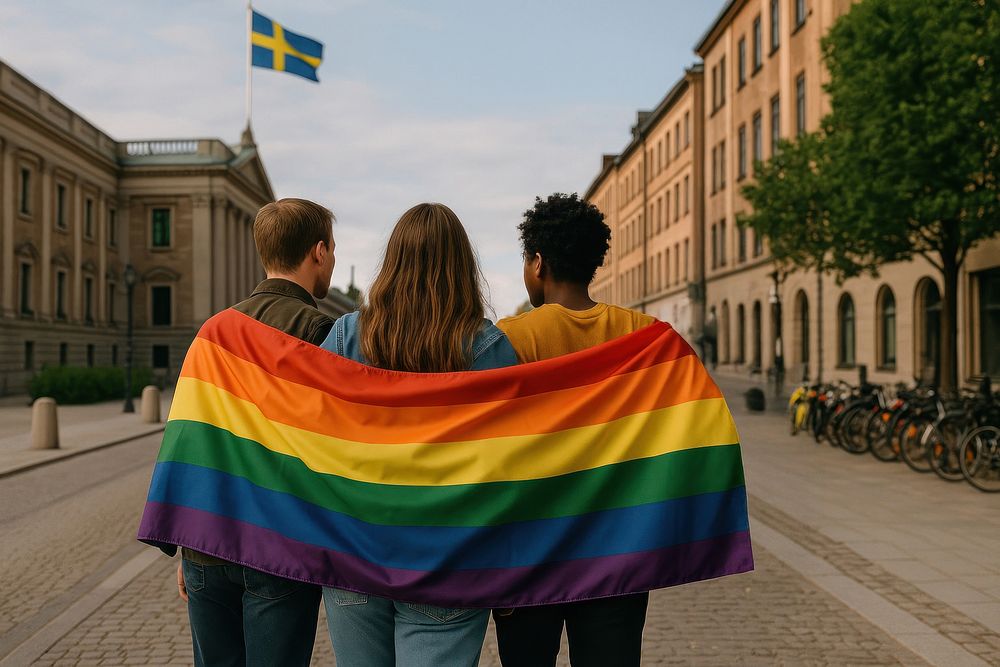 Diverse friends with pride flag | Free Photo - rawpixel