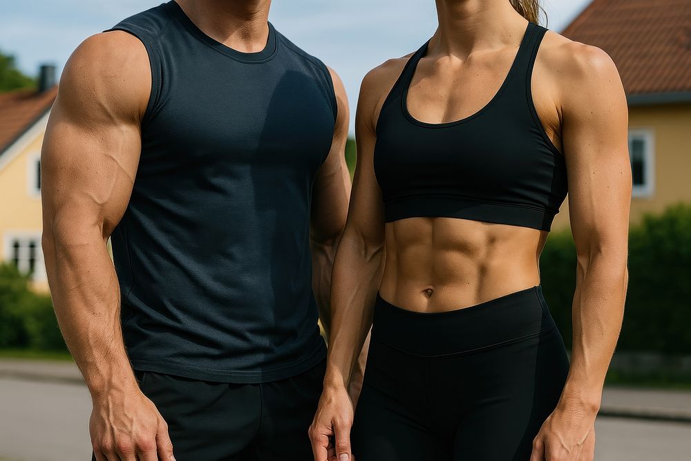 Fit couple showcasing toned muscles. | Free Photo - rawpixel
