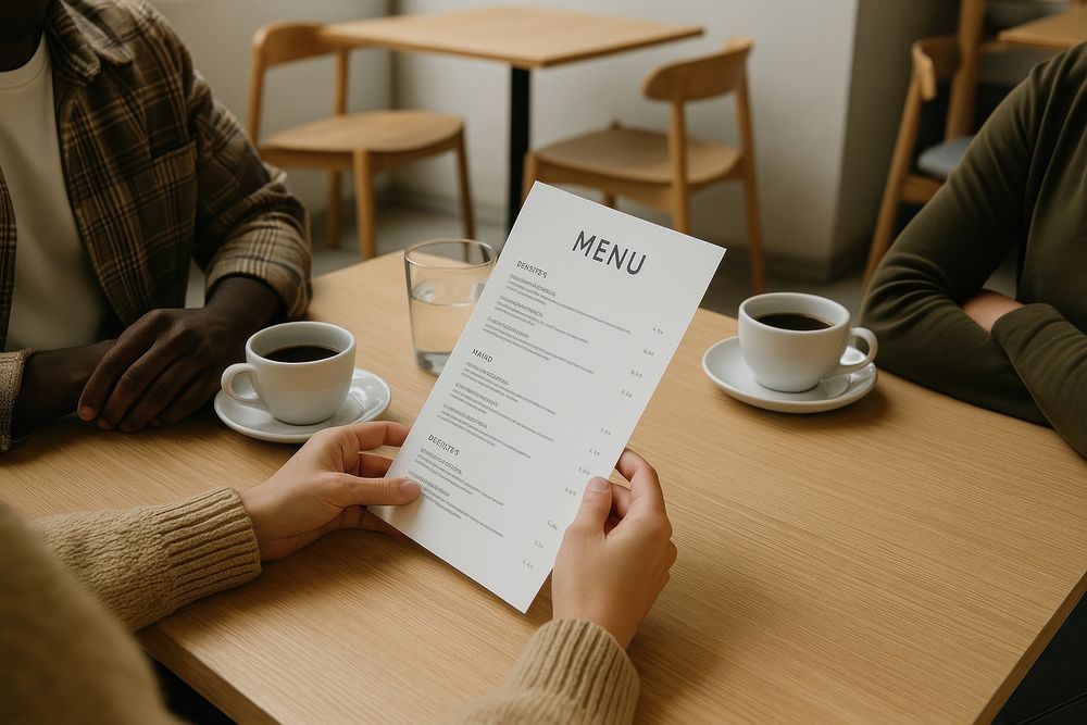 Cafe menu coffee table | Free Photo - rawpixel