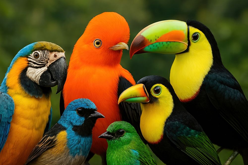 Colorful exotic birds together | Free Photo - rawpixel