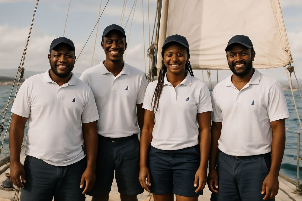 Crew smiling on sailboat | Free Photo - rawpixel