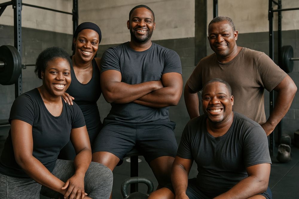 Diverse group smiling gym | Free Photo - rawpixel