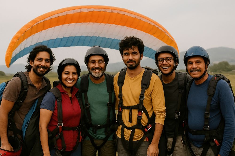Group enjoying adventurous paragliding experience. | Free Photo - rawpixel