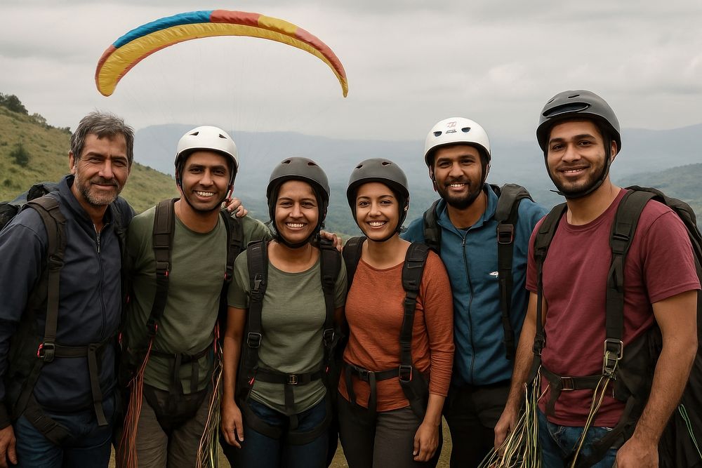 Group enjoying adventurous paragliding. | Free Photo - rawpixel