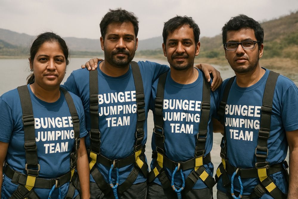 Adventurous bungee jumping team | Free Photo - rawpixel