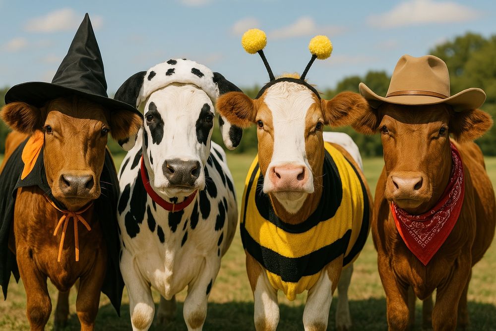 Cows dressed in creative costumes | Free Photo - rawpixel