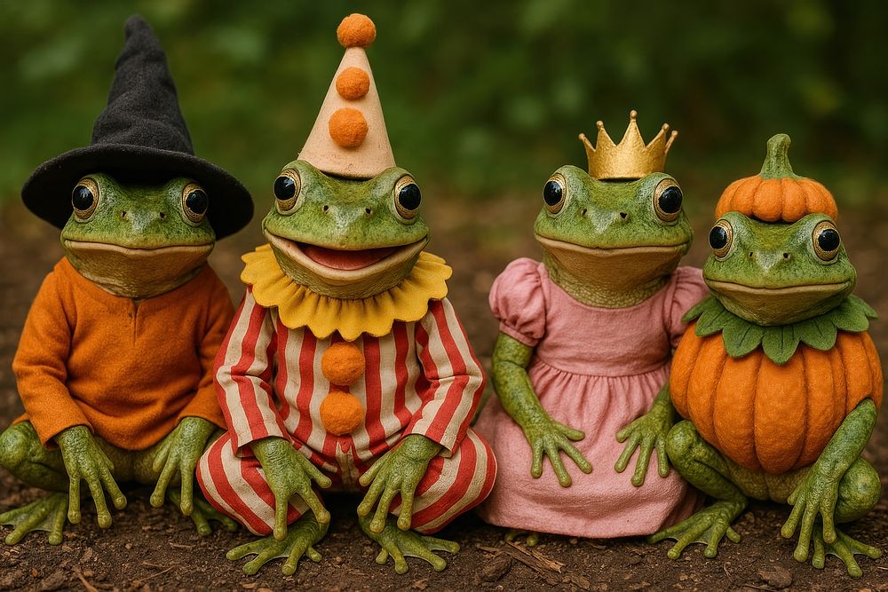 Frogs dressed in costumes | Free Photo - rawpixel