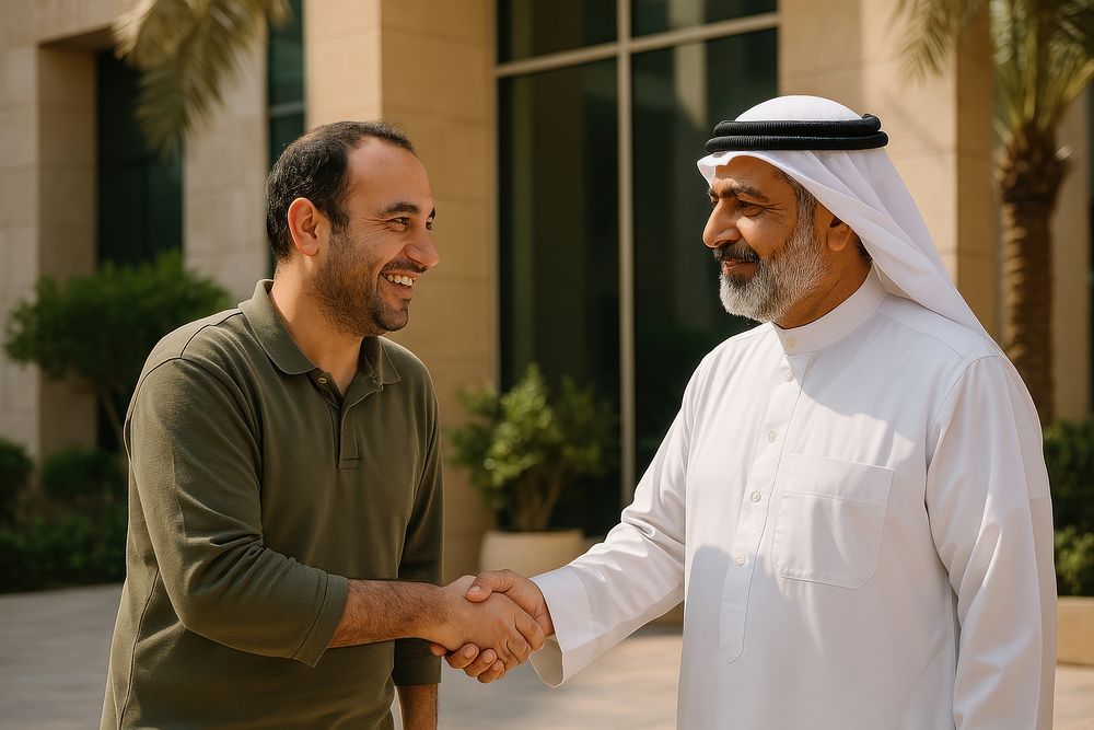 Friendly handshake in Middle East | Free Photo - rawpixel