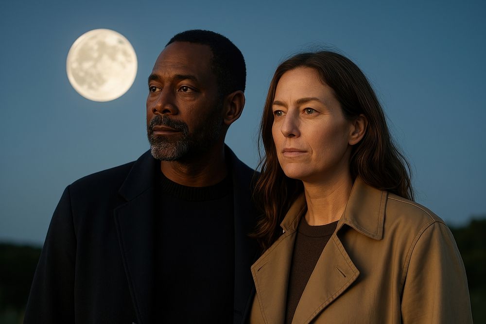 Couple gazing under moonlight. | Free Photo - rawpixel