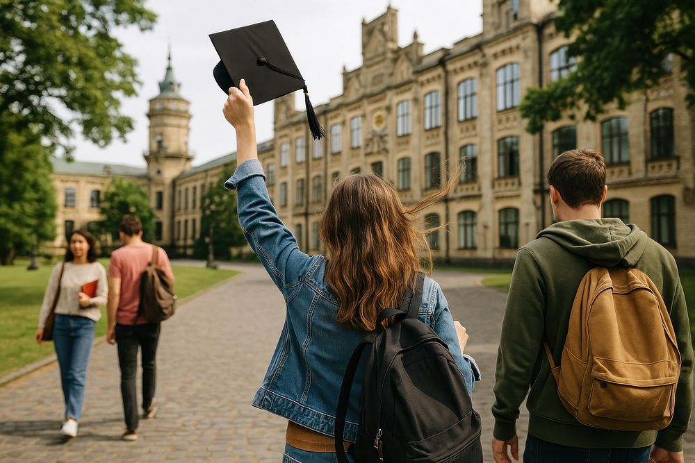Graduation celebration at historic campus | Free Photo - rawpixel