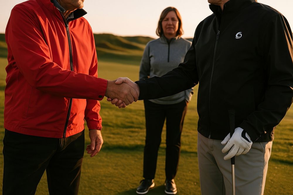 Golf handshake agreement outdoors | Free Photo - rawpixel